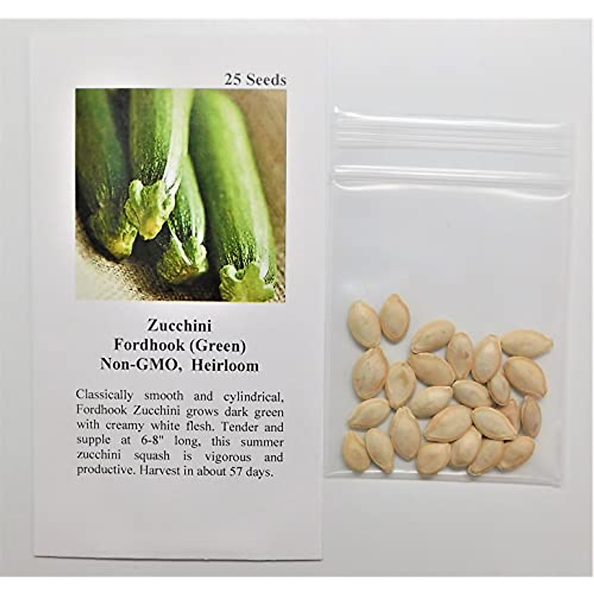 David's Garden Seeds Zucchini Fordhook FBA-6534 (Green) 25 Non-GMO, Heirloom Seeds