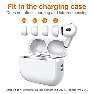 [4 Pairs XS/S/M/L] Link Dream Ear Tips for AirPods Pro 2 (2nd Generation) Silicon Ear Buds Tips with Portable Storage Box (XS/S/M/L)