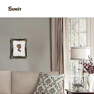 Sunlit Vintage Picture Frame 8x10 Inch, Luxury Antique Photo Frames with Glass Front, Photo Display, Tabletop Wall Hanging, Gift Ideas, Black and Gold