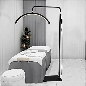 toyshi Half Moon LED Floor Lamp for Beauty and Content Creation: Ideal for Lash Extension, Skincare, Eyebrows, Tattoo, Filming Black