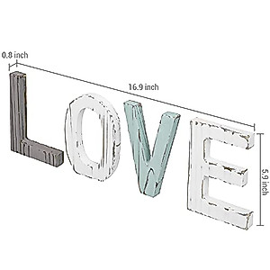 MyGift Decorative Wooden Freestanding Love Cut Out Letters Sign for Wedding Decor, Distressed Multi Colored Wood Word Sign for Dorm Decoration, Anniversary, Valentine's Day