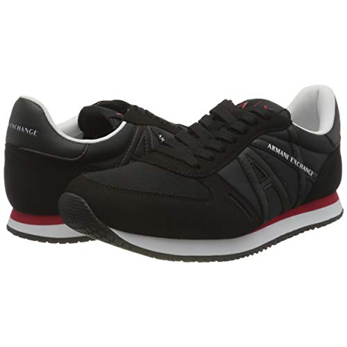 A|X Armani Exchange Men's Low-top Sneakers, Black, 13