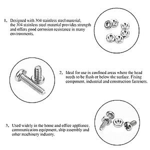DYWISHKEY 310 Pieces M2 x 4mm/6mm/8mm/10mm/12mm/16mm/20mm, Stainless Steel 304 Phillips Pan Head Cap Bolts Screws Nuts Kit