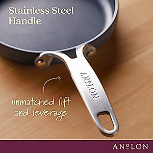 Anolon Hard Anodized Nonstick Mini Skillet/Frying/Egg Pan, Stainless Steel Handle, (6.5"), Gray