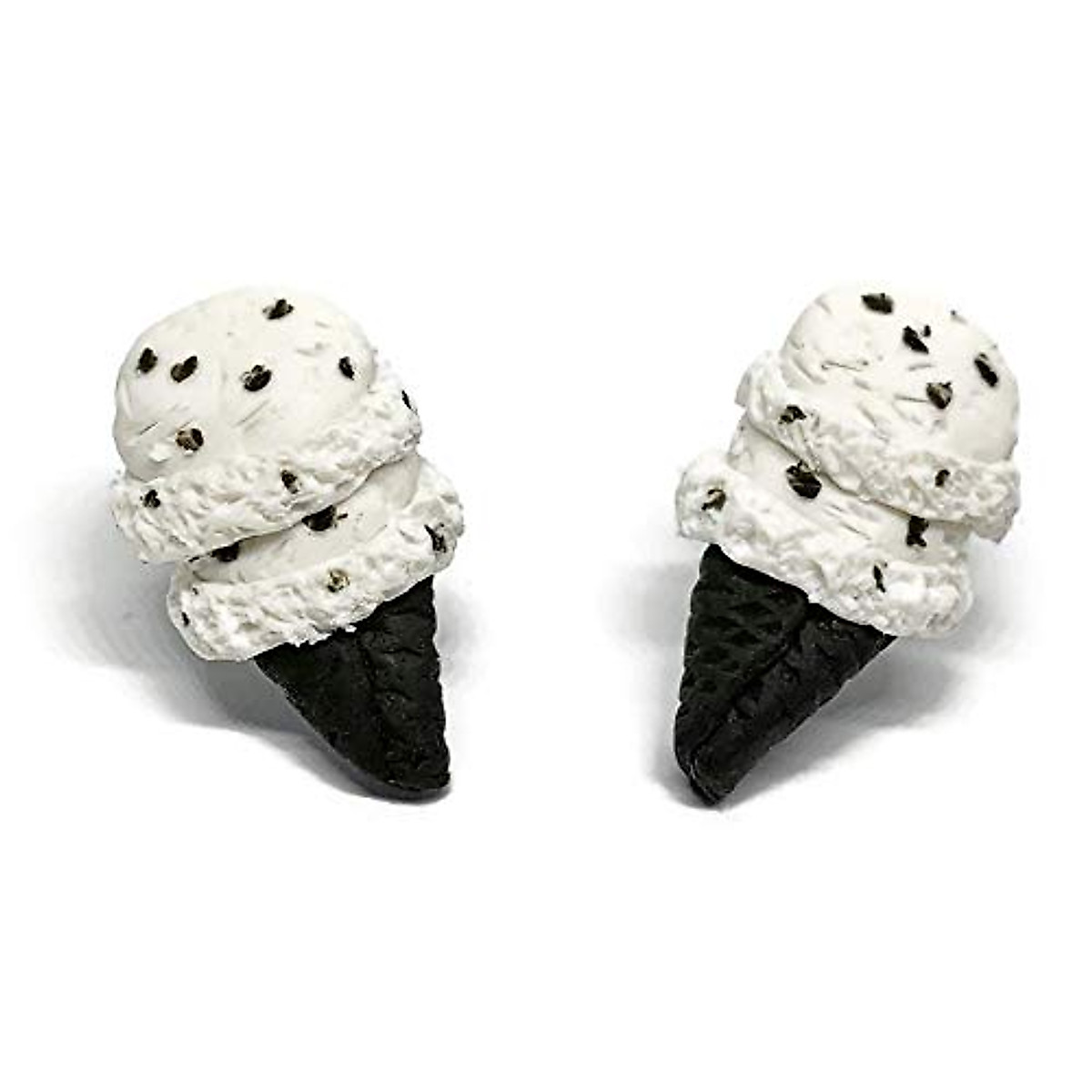 Cookies N' Cream Ice Cream Cone Earrings, Hypoallergenic Miniature Food Earrings, Ice Cream Earrings For Women, Ice Cream Gifts, Ice Cream Lover Gift Ideas, Safe For Sensitive Ears