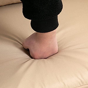 Outsunny Swing Glider Rocking Chair, Double Patio Bench, 2 Person Loveseat with Steel Frame, Cushions, Pillow Armrests, Khaki