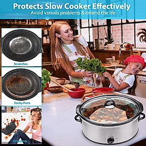 2Pack Silicone Slow Cooker Liners, Reusable Silicone 7 to 8 Quart Slow Cooker Divider Liner,Crock Pot liners,Divider Insert Slow Cooker Liners, BPA-Free, Dishwasher Safe, Oval Slow Cooker For 7QT-8QT