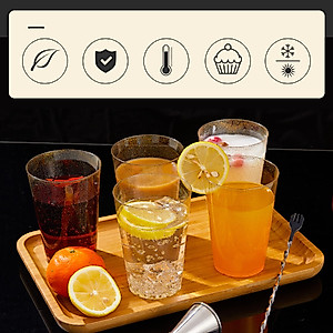 N9R 100pcs 12oz Gold Plastic Cups, Gold Glitter Disposable, Elegant Wedding and Party Cups