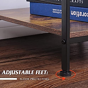 WLIVE 1-Drawer Nightstand and 5-Drawer Dresser TV Stand Set, Fabric Storage Tower for Bedroom, Hallway, Nursery, Closets, Tall Chest Organizer Unit with Textured Print Fabric Bins, Steel Frame