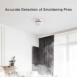 X-Sense Mini Smoke Detector, 10-Year Battery Photoelectric Smoke Fire Alarm with LED Indicator & Silence Button, XS01