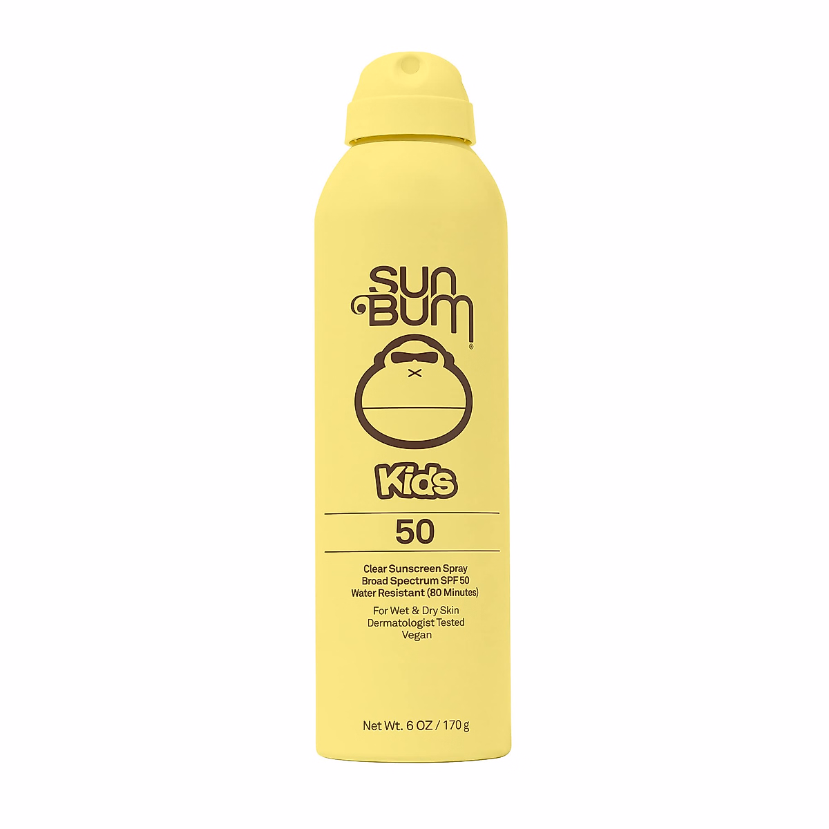 Sun Bum Kids SPF 50 Sunscreen Clear Body Spray | Broad Spectrum Water-Resistant Sunblock with Vitamin E | Wet or Dry Skin Application | Hawaii 104 Act Compliant (Octinoxate & Oxybenzone Free) | 6 oz