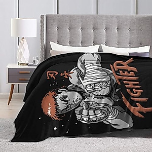 Anime Baki The Grappler Flannel Blanket Comfortable Fleece Blankets for Sofa Chair Bed Home Cars Ornament 80"X60"