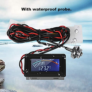 Pointer Display Thermometer with Waterproof Probe, PC G1/4 Thread Water Cooling System Temperature Meter for Computer Laptop