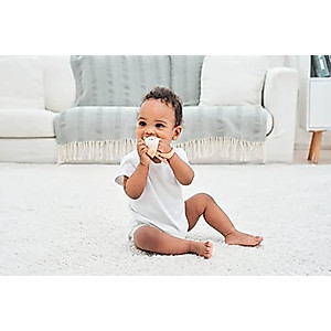 Smily Mia Reindeer Never Drop Hand Held Baby Teether for 3-6Months, Baby Teething Toys for Babies 0-6Months, Best Baby Easter Backet Stuffers for 6-12Months, Nude