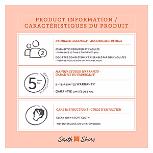 South Shore Holland Platform Bed and Headboard Set, Full/Queen, Gray Oak