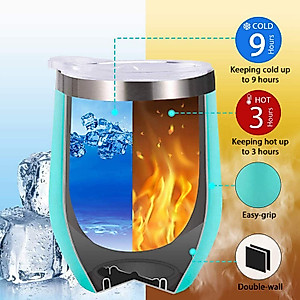 Gifts for Mom from Daughter-Mothers Day Gifts Unique Wine glass Personalized Present for Mother's Day，Funny gifts for Moms，Aunt，Grandma，Wine Tumbler 12oz Blue