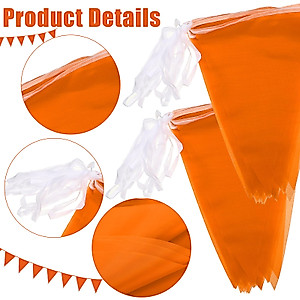 Panelee 300 Feet Blank Pennant Banners Flags String Hanging DIY 180 Pcs Triangle Bunting Pennant Garland for Fall Opening Graduation Birthday Party Decoration Festival Celebration Outdoor (Orange)