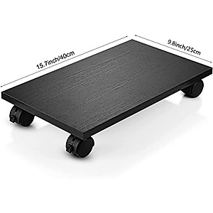 YuPinDiZu CPU Stand Computer Tower Stand Cart Floor PC Stand CPU Holder with 4 Caster Wheels Under Desk,NO Assemble (Black) (Black)