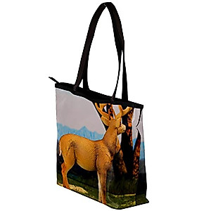 Tote Bag Women Satchel Bag Handbag Stylish Tote Handbag for Women Hobo Bag Fashion Crossbody Bag, Animal Painting Elk Art