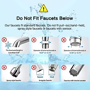 RUN.SE Countertop Filtration System, 304 Food-Grade Stainless Steel,8000 Gallons Alkaline Water Filter, Reduces 99% of Chlorine, Heavy Metals, Bad Taste (1 Filter Included)