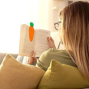 2PCS Cute Bookmarks for Book Lovers Silicone Carrot Bookmarks Book Lovers Gifts for Women Men Girls and Boys