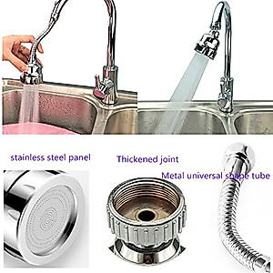 Swivel Faucet Aerators 360 Degree Kitchen Sink Aerators,Kitchen Faucet Sprayer Head Attachment,3 Mode Adjustable Kitchen Sink Tap Head Water Saving Extend Nozzle(2pcs)