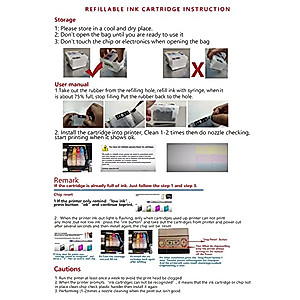 Deamos Sublimation Ink Cartridges, Empty Refillable Ink Cartridges Compatible for WF7620 WF-7610 WF-7210 WF-7110 WF-7710 WF-7720 WF-3620 WF-3640 Printers, 4Pcs Reusable Ink Cartridges Kit, Cyan