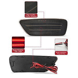 NEIFILES LED Rear Bumper Reflector Lights Compatible with Jeep Compass 2011-2017 Fog Light Assembly for Grand Cherokee 2012-2018, Patriot 2013-2017, Dodge Journey 2011-2020 Pack of 2