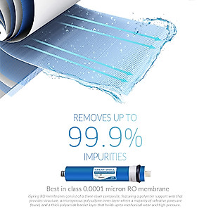 iSpring Greatwell Reverse Osmosis Membrane 75 GPD 11.75” X 1.75”, Replacement Fits Standard Under Sink RO Drinking Water Filtration System, MC7