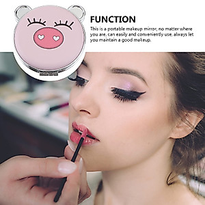 HEALLILY Womens Wallet Double- Sided Hand Mirror Pig Makeup Mirror Portable Foldable Double Sided Round Mirror Purse Handbag Cosmetic Mirror for Women Ladies Style 2 Compact Vanity Mirr Travel Wallet