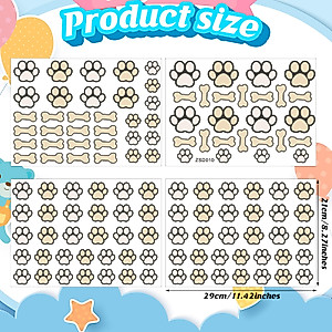 127 Pcs Dog Paw Print Stickers Glow in The Dark Wall Decals Dog Paw Print Wall Decor Dog Wall Stickers Decals Luminous Removable Vinyl Dog Paw Bone Wall Decals for Kids Nursery Bedroom (Blue Light)