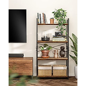 Pipishell 4 Tier Corner Shelf & 4 Tier Standing Bookshelf