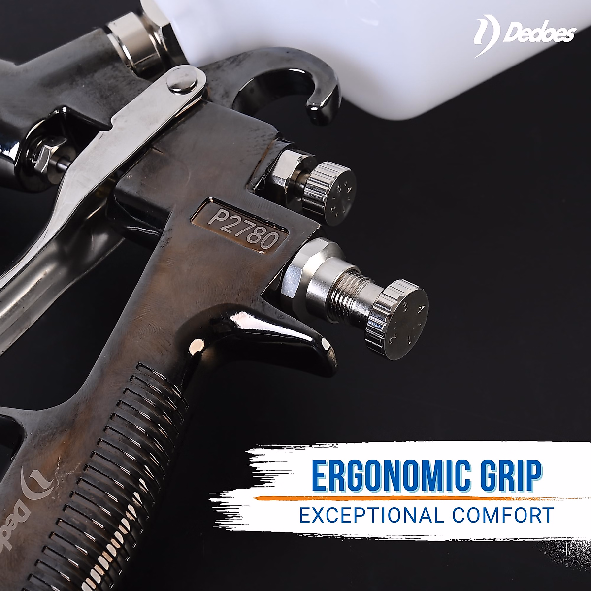 Dedoes - 2.0 mm HVLP Spray Gun with 600 ml Plastic Cup - Easy Painting Tools - Professional Grade Paint Sprayer for Indoor or Outdoor Applications - Consistent Finish - Innovative Paint Supplies