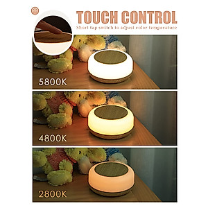 Nursery Night Light, Baby Night Light with Dimmable 3 Color Light LED Bedside Touch Lamp for Kids Breastfeeding Nightstand Light, USB Rechargeable Lamp for Kids Room