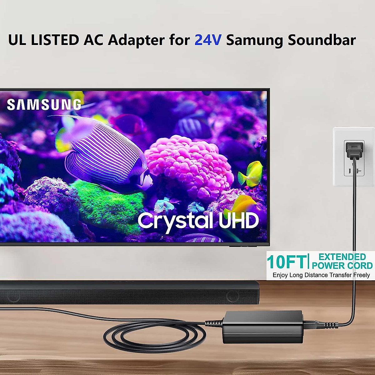 HKY 24V AC Adapter compatible with Samsung A650 HW-A650 HW-A650/ZA HW-A550 HW-A450 HW-A450/ZA HW-H355 HW-H370 HW-H450 HW-H500 HW-H550 HW-H551 HW-H570 HW-H750 HW-H751 HW-H7500 HW-H7501 Soundbar Charger