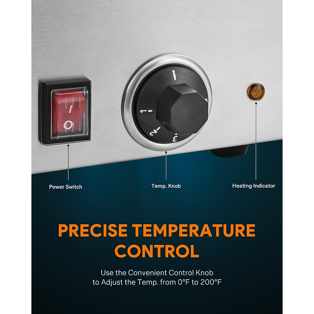 WILPREP Commercial Food Warmer, 12 x 20 Full Size Electric Countertop Food Warmer with 1200W Power, Stainless Steel Bain Marie Buffer Server for Parties Buffets Restaurants