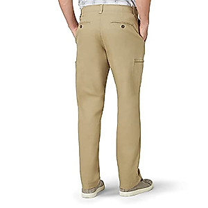 Lee Men's Performance Series Extreme Comfort Canvas Relaxed Fit Cargo Pant, British Khaki, 32W x 32L