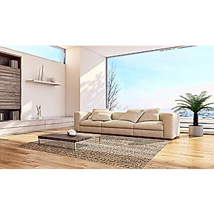 Boho Striped Multicolor Area Rugs Made for 100% Recycled Polyester Carpet Fibers.Berber Loop Style Soft Fiber with 1/4 Inch Pile Height and Many Sizes and Shapes Available (4' x 4')