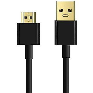 USB to HDMI Cable, USB 2.0 Male to HDMI Male Charger Cable Splitter Adapter - 0.5M/1.6FT