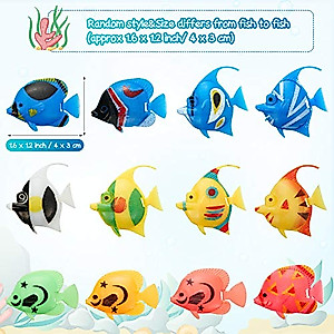 Weewooday 20 Pieces Artificial Moving Fishes Plastic Floating Fishes Lifelike Fish Ornament Aquarium Decorations for Fish Tank (Random Style)