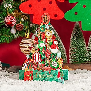 WISHGIFT 25Pcs 3D Christmas Cards, Merry Christmas Cards Handmade, Greeting Cards & Envelopes for Christmas, Xmas