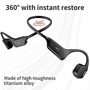 MAIRDI Bone Conduction Headphone Bluetooth with Mic, Open-Ear Wireless Headphone Titanium, with USB Bluetooth Adapter for PC, Sweat Resistant Sport Earphone for Running Workout Driving Bicycling