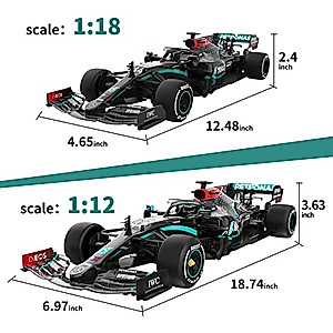 ZMZ Remote Control Car 1:18 Scale Licensed RC Mercedes-AMG F1 W11 EQ Series, F1 RC Car Boy Toys, Model Cars Display Vehicles for Boys and Girls Toy Cars for Adults Boys Girls 7 Years Old Gift (Black)