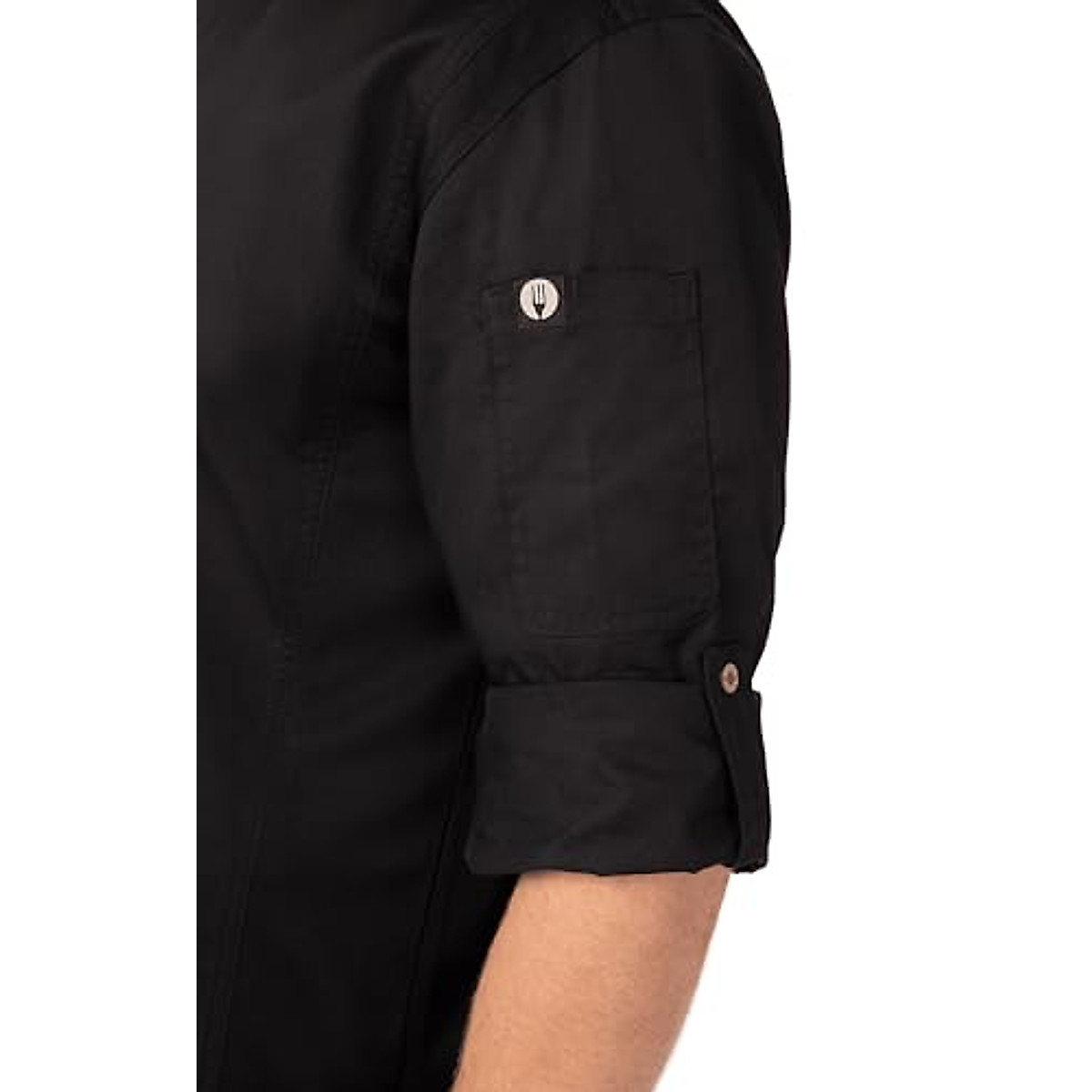 Chef Works Men's Hartford Chef Coat, Black, Medium