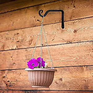 onepeng Plant Hanger Indoor/Outdoor 6 inch Metal Wall Plant Hook Decorative Plant Hanger for Bird Feeders, Planters, Lanterns, Wind Chimes, Home Decor(2Pack,Black)