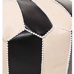 LEATHEROOZE Moderner Leather Pouf Unstuffed Ottoman Moroccan Footstool, Floor Footrest Cushion, Storage Solution - Double Color pouffe(14 * 18 * 18 inch)