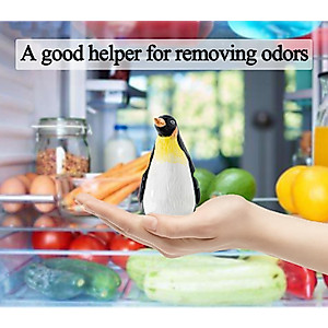 Penguin Baking Soda Holder For Fridge Ceramic Baking Soda Container For Fridge Cute Baking Soda Fridge Holder For Refrigerator Odor Eliminator, Fun Kitchen Gadgets, Baking-Soda Fridge Smell Remover