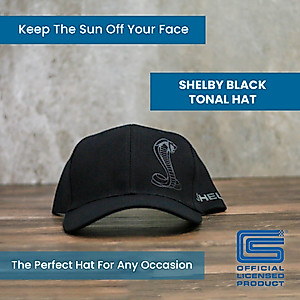 Black Tonal Shelby Snake Cap Hat | Officially Licensed Shelby® Product | Adjustable, One-Size Fits All