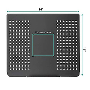WALI Laptop Holder Tray for 1 Notebook up to 17 inch, Mount Compatible with VESA 100 mm, 22 lbs Capacity with Vented Cooling Platform Stand (MLP01)