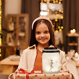 Solar Fairy Lantern Outdoor Decorative Frosted Glass Hanging Lights Fairy Jars Table Lamp for Garden Patio,Christmas,Wedding Party Decor Ideal Gifts for Woman,Mom Warm White Fairy String Lights